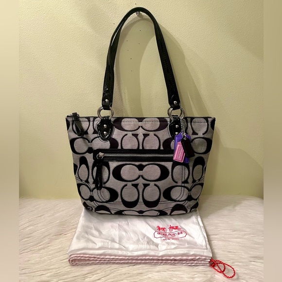 Coach | Bags | Coach Poppy Metallic Signature Tote Bag | Poshmark